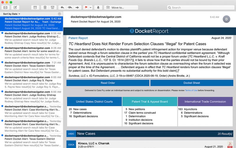 Current Awareness – Docket Navigator