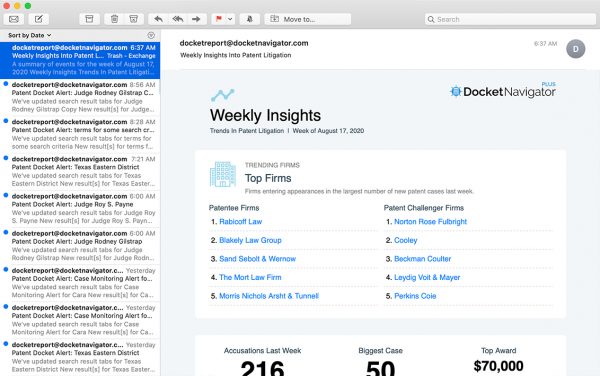 Current Awareness – Docket Navigator