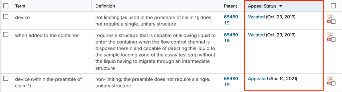 Patent Appeals – Docket Navigator